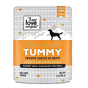 "I and love and you" Top That Tummy Wet Dog Food Pouch, Chicken Recipe In Gravy, 3 oz (Pack of 12)