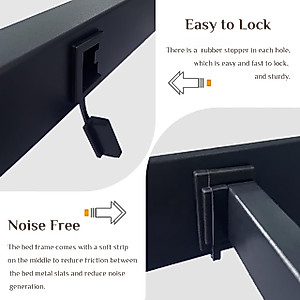 DALISK Twin Size Platform Bed Frame with Upholstered Headboard, USB Ports Charging Station, No Box Spring Needed, Strong Support & Noise Free, Easy Assembly