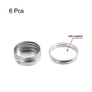 uxcell 6 Pack 0.33 oz Round Aluminum Cans Tin Can Screw Top Metal Lid Containers for Crafts, Candles, 1ml