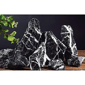 LANDEN Natural Tonwa Stones Slate Stones for Aquariums Terrariums, Paludarium,Vivariums, Reptile and Amphibian Enclosures (17lbs, 2 to 8 inches)
