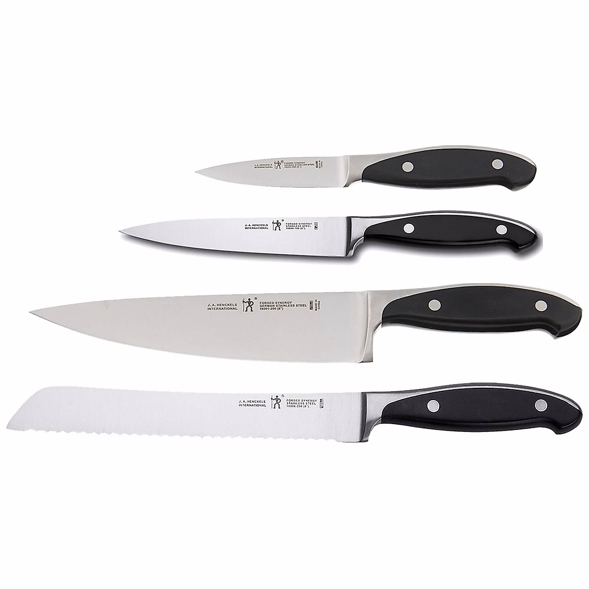 J.A. Henckels International Forged Synergy 4-Piece Starter Knife Set with 8-Inch Bread Knife