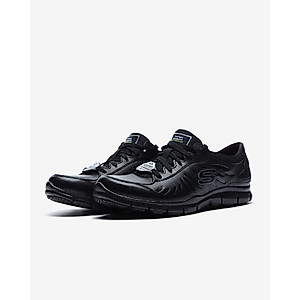 Skechers for Work Women's Eldred Work Shoe, Black, 9 M US