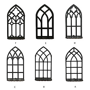 Vintage Hollowed Window Frame Wall Shelf Wood Black Crystal Display Stand Plant Holder Hanging Shelves For Home Decors