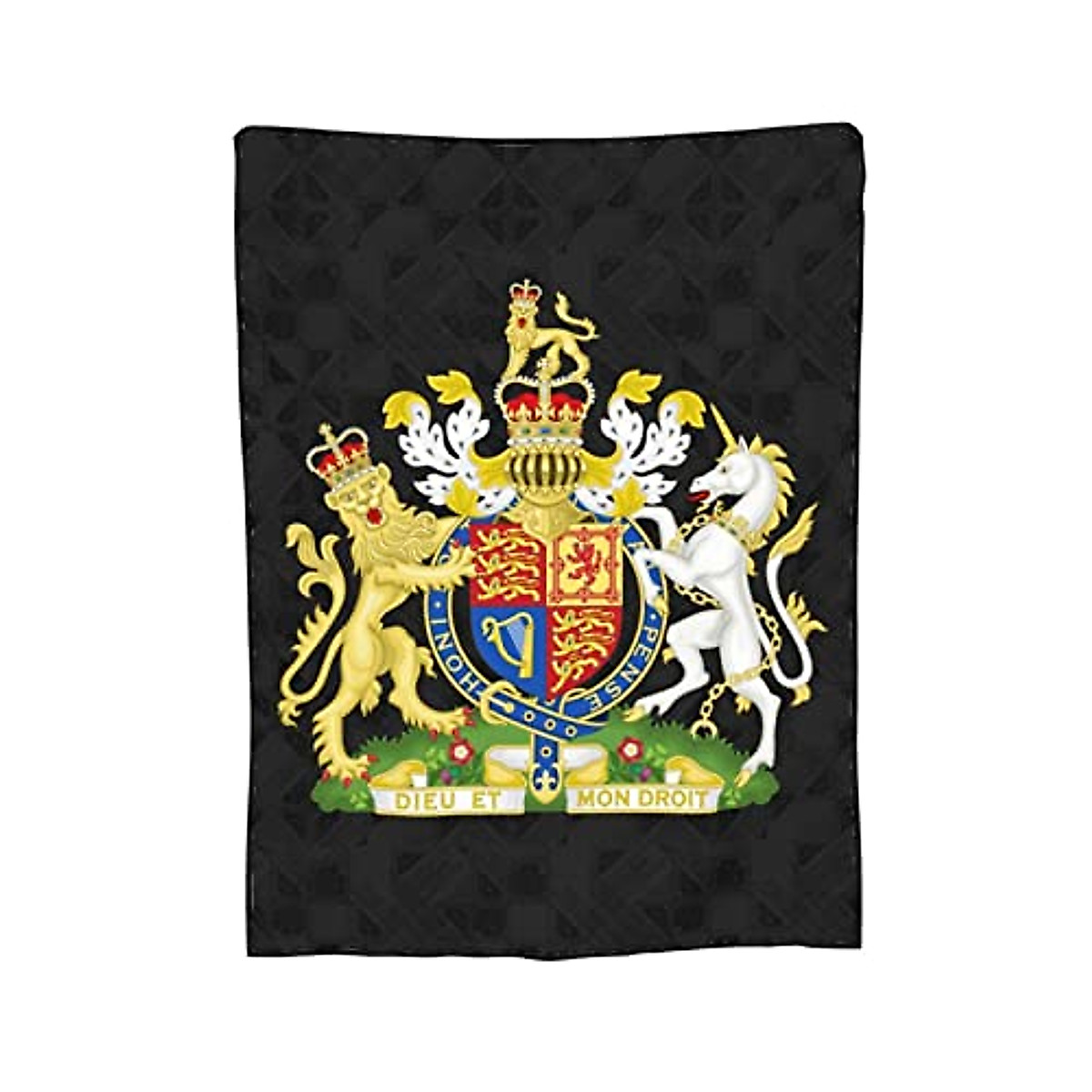 Royal Coat of Arms of The United Kingdom Flannel Fleece Throw Blanket ,Softest Super Fluffy Bed Plush Blanket Throw, Sofa Luxury Cozy Couch Blanket 80"x60"