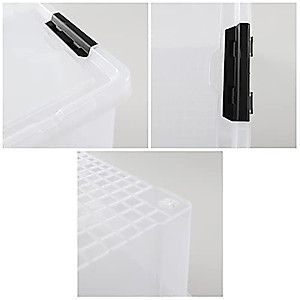 Afromy 4-Pack 35 Quart Plastic Storage Bins with Lid, Latching Stackable Utility Tote, Clear