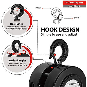 VIVOHOME Heavy Duty 4 Tire Wheel Dolly Car Stakes with 10 Feet Manual Hand Chain Block Hoist