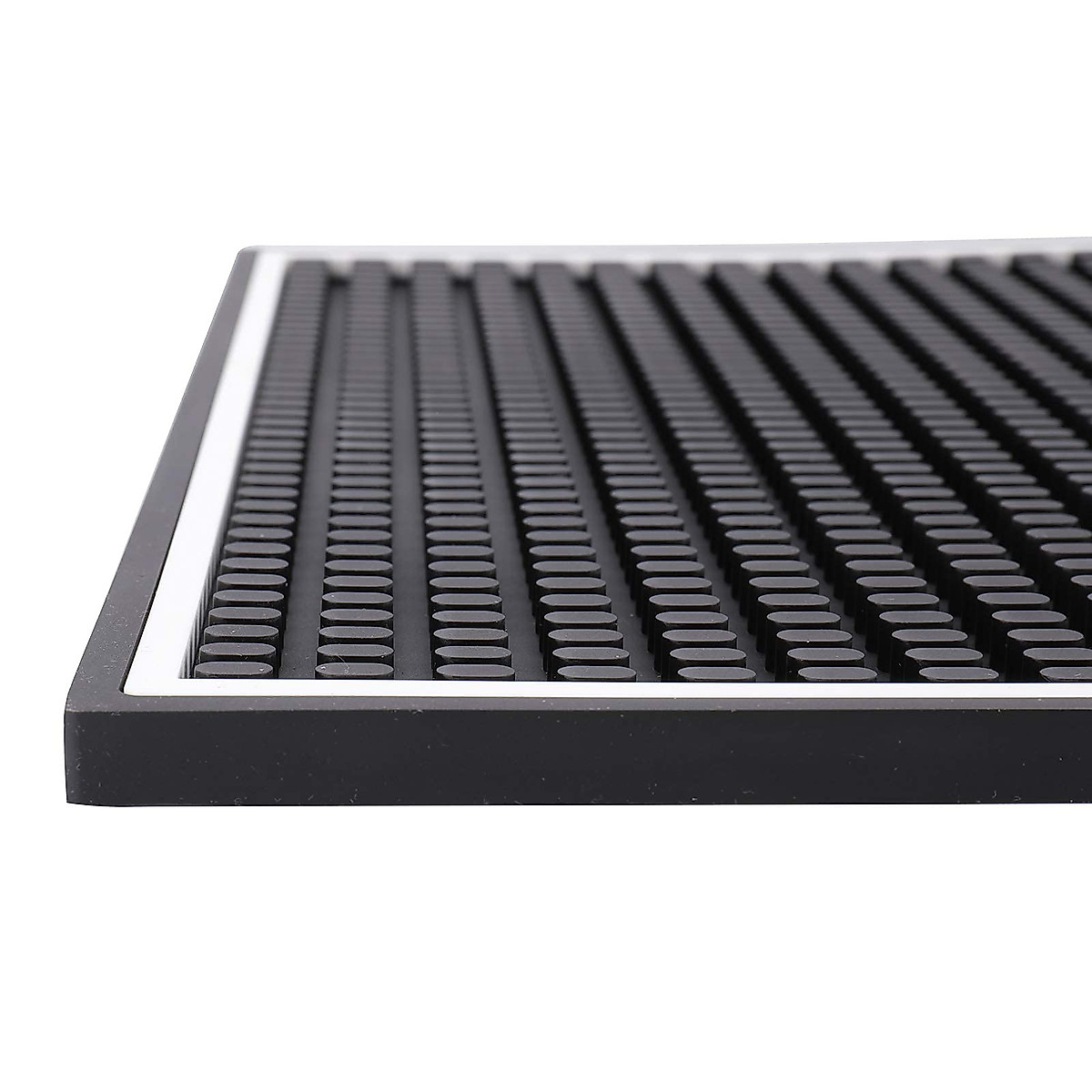 Jucoan 2 Pack Bar Mat, 12 x 6 x 0.4 Inch Thicken Rubber Bar Service Mat, Heavy Duty Anti-Slip Countertop Drink Spill Mats for Coffee Shops, Bar, Home and Hotel