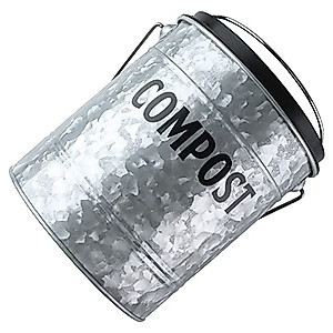 Kitchen Compost Bin by Saratoga Home - 1.3 Gal/5L Metal Compost Bucket for Kitchen Countertop, Kitchen Composter, Countertop Compost Bin, Compost Bin Kitchen, Kitchen Compost Bin Countertop, Silver