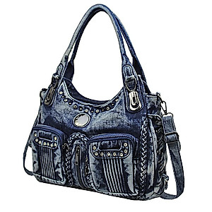 Denim Hobo Bag for Women Jeans Purse Large Capacity Handbags Vintage Shoulder Bags Casual Tote Bag Crossbody Bag