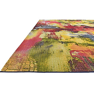 Unique Loom Outdoor Modern Collection Area Rug - Azera (10' x 12' 2" Rectangle, Multi/ Blue)