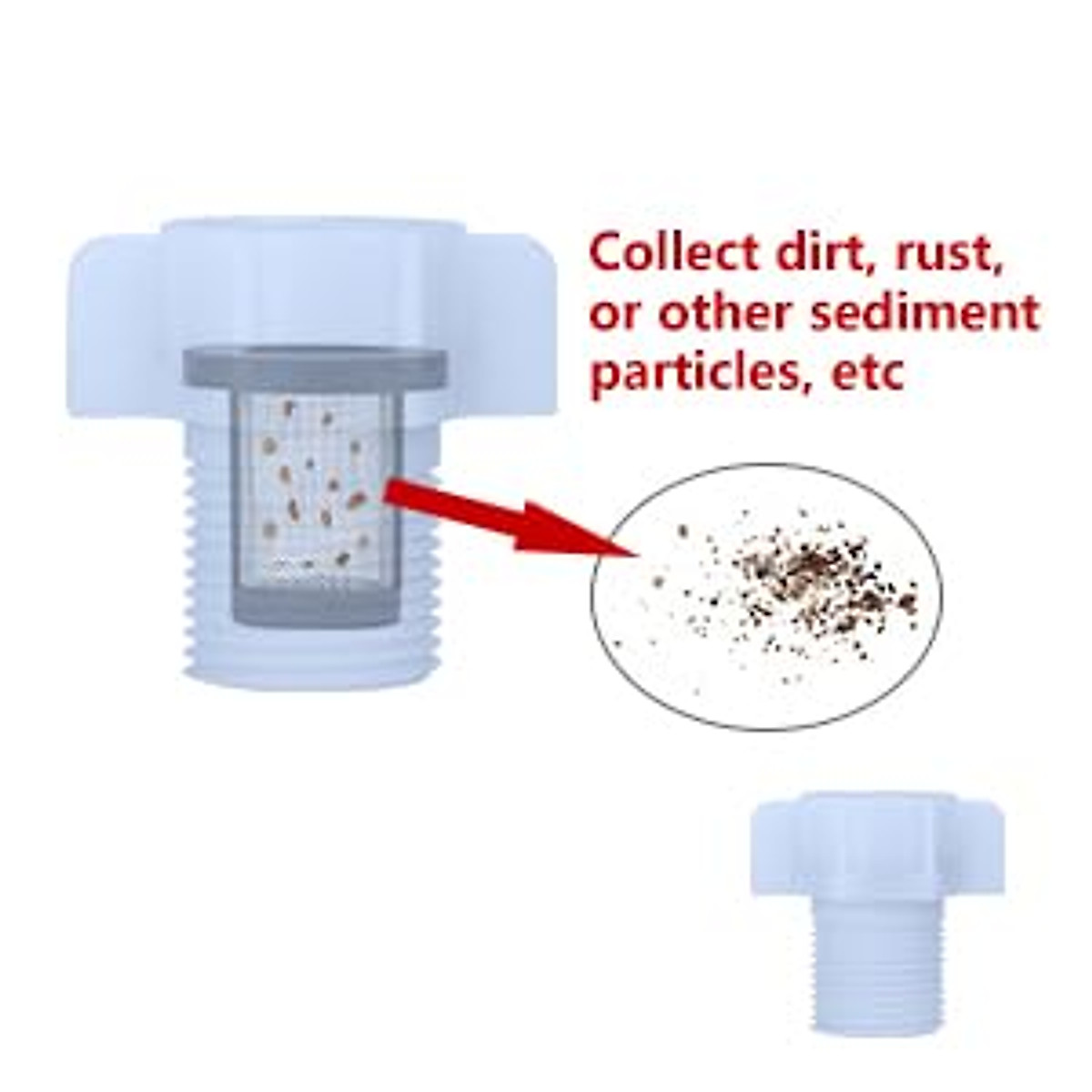 YUHX 7/8" Toilet Water Filter Screen Adapter (2 PCS) for 7/8 Toilet Tank Fill Valve and Bidet T Connector, 7/8 inch Male to 7/8 inch Female with Built-In Filter