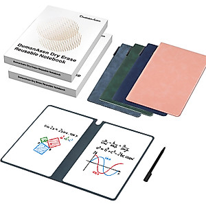 Dumanasen Dry Erase Whiteboard Notebook, 9.4"x6.6" Reusable White Board, Portable Desk Whiteboard for Meeting & Business, Perfect for School, Home, Office (Baby Pink)