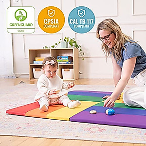 ECR4Kids SoftZone Turning Tiles Activity Mat, Folding Playmat, Assorted