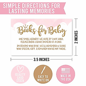 Hadley Designs 25 Pink Heaven Sent Baby Shower Invitations, 25 Book Request Baby Guest Book Alternative, 25 Baby Diaper Raffle Tickets for Baby Shower Games To Plays