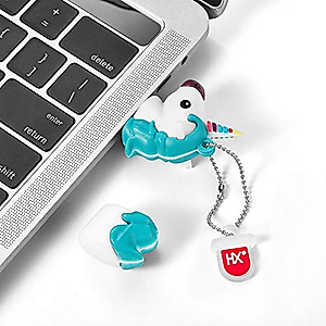 USB Flash Drive, 8GB / 16GB / 32GB / 64GB Cute Silicone USB 2.0 USB Memory Stick Data Storage Pendrive Thumb Drives (64GB, Blue Unicorn)