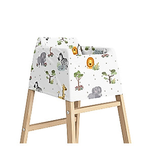 Stretchy Multi Use Cover Safari Animals Car Seat Canopy Nursing Breastfeeding Cover Up Shopping Grocery Cart High Chair Covering Baby Girl or Boy Nursery Decor African Jungle Zebra Lion Giraffe