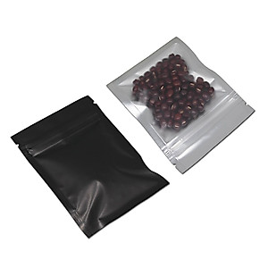 PABCK 200 Pack Resealable Zipper Lock Food Storage Bags for Zip Heat Seal Lock Coffee Foil Pouch Self Sealing Candy Storage Supplies 7.5x10cm (2.9x3.9 inch)