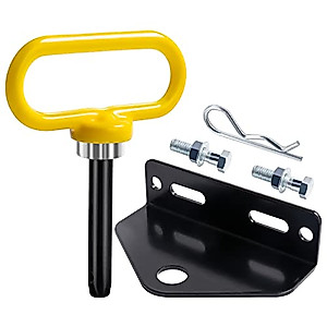 EilxMag Towing Hitch Set, Universal Heavy Duty Zero Turn Mower Trailer Hitch & Strong Neodymium Magnetic Lawn Mower Trailer Hitch Pin with 2 Bolts -1/2'' R-Clip (Combo Pack,Yellow＋Black)
