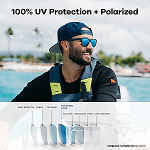 Distil Union Folly MagLock Seafarer Polarized Sunglasses | Lightweight, Flexible and Secure (Anchor Black, Gray Polarized Lens)