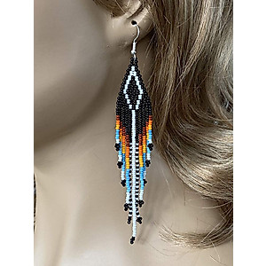 Handmade Native Style Ethnic Beaded Earrings