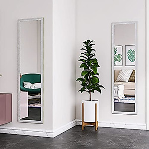 Beauty4U Full Length Mirror Wall Mirror Full Body Dressing Mirror Wall Mounted Hanging for Dorm Home, 50"x 14", White