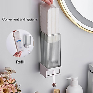 Quincry Automatic cotton pad holder,Press Out Square cotton pad dispenser,Wall Hanging Use and Pick Up, Cosmetic Makeup Cotton Pads Organizer,Closed Design Dustproof Hygiene (White)