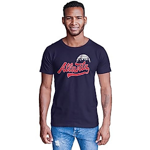 BROOKLYN VERTICAL Mens Baseball Sports Fan Short Sleeve T-Shirt with Chest Print| New York, Atlanta, St. Louis, Los Angeles (as1, Alpha, xx_l, Regular, Regular, Atlanta)