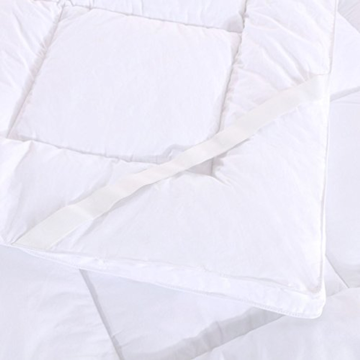 Royal Hotel Bedding Abripedic Plush Cotton Mattress Topper, Top Split King, 2 Inches Hypoallergenic Overfilled Down Alternative Anchor Bands Mattress Topper