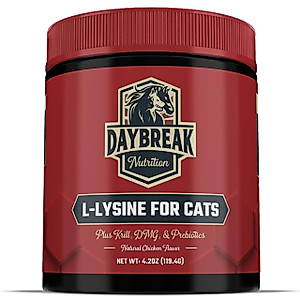 L-Lysine for Cats and Kittens - 900 mg L Lysine Powder for Cats for Immunity & Respiratory Support - Cat Supplement with L-Lysine, Prebiotics, Krill, & DMG for Immune System, Eye Health & Sneezing