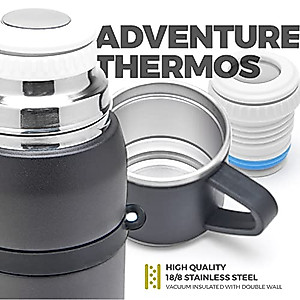 BALIBETOV Camping Thermos for Mate - Vacuum Insulated With Double Stainless Steel Wall- A Mate Thermos Specially Designed as Mate Argentino Kit that includes Bombilla and Mate Cup (Black)