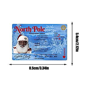 Santa Claus Lost Drivers License Christmas Decorations,Novelty Santa Sleigh Flying License ID Card,Santa Claus Card Flight License Christmas Eve Key Box Gift Xmas Tree Ornament
