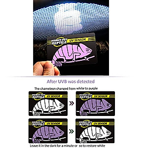 Makmzoon Reptile UV Tester, 3.3inch Test UVB Sensor Reptile Heat Lamp fit UVB Bulb UV Sensor Testing Card(2-Pcs)