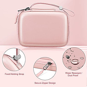Fintie Kids Camera Case Compatible with Seckton/GKTZ/WOWGO/OMZER/Suncity/Agoigo/Ourlife/Rindol/Unicorn Toys Digital Camera & Video Camera, Hard Carrying Bag with Inner Pocket, Rose Gold