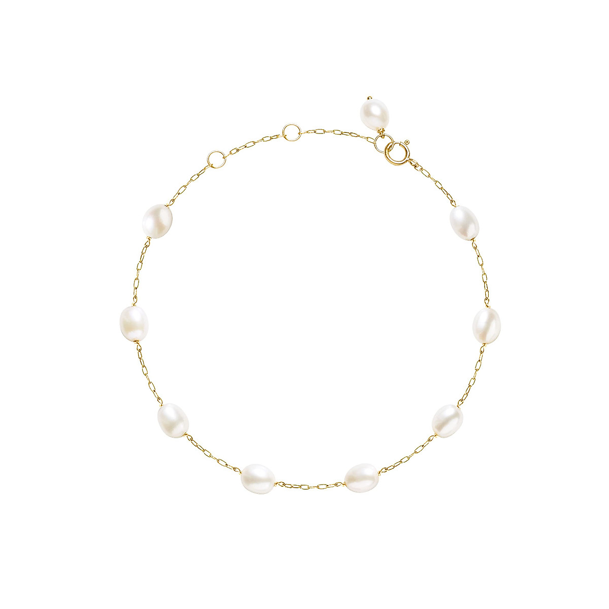 COMOTO Pearl Bracelet for Women 14K Gold Filled Freshwater Cultured Pearl Handmade Bracelet Tin Cup Pearl Bracelet Jewelry,7.0"+0.5"+0.5"