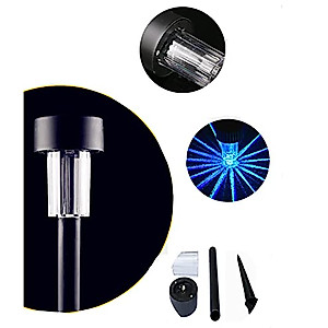 NEWOTE 12PCS Blue LED Outdoor Plastics Garden Solar Powered Landscape Light Lamp Patio Lawn Decoration Lights (Blue)