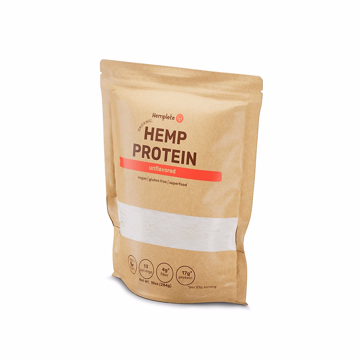 hemplete Organic Hemp Heart Unflavored Vegan Protein Powder, Plant-Based for Balanced Nutrition, All-Natural, 1 Ingredient, No Artificial Ingredients, Easy to Digest & Mix (10oz)