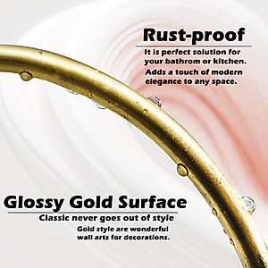 Hand Towel Holder for Bathroom Wall, Elegent Towel Hook with Candle Holder, Gold Towel Ring, Towel Rack Wall Mounted Hanger for Bathroom, Kitchen, Entryway, Drill Holes