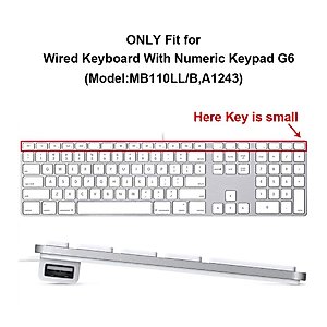 HRH Rainbow Silicone Keyboard Skin Cover for iMac Wired USB Full Size Keyboard with Numeric Keypad A1243(G6 MB110LL/B and MB110LL/A)