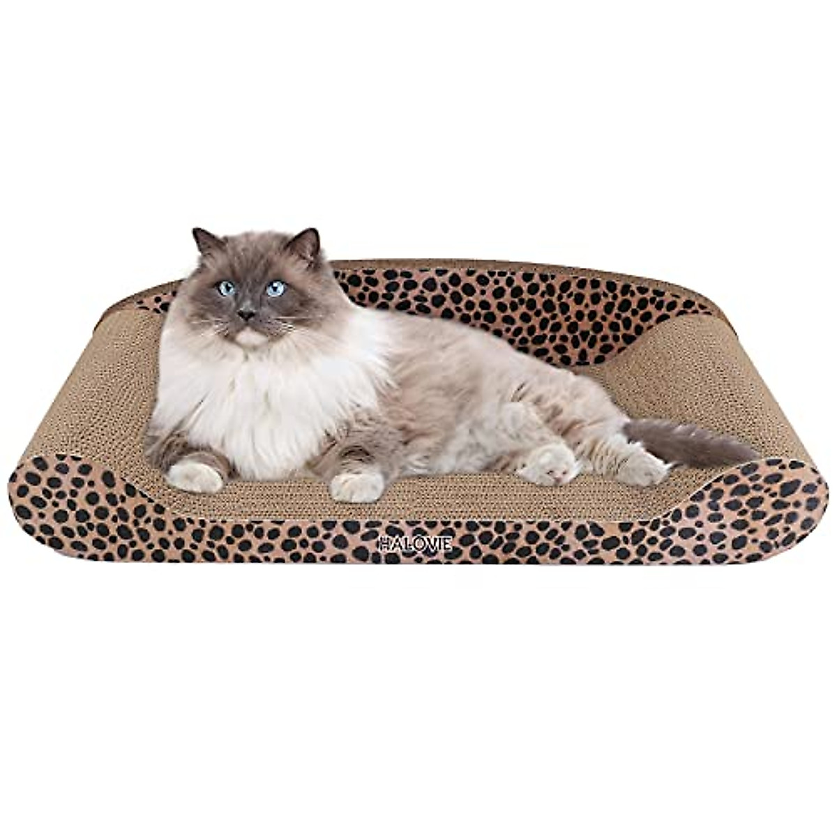 HALOVIE Extra Large Size Cat Scratcher Bed, 24 Inch Cat Scratch Pad Cardboard Sofa Scratching Board Lounge Couch for Indoor Cats