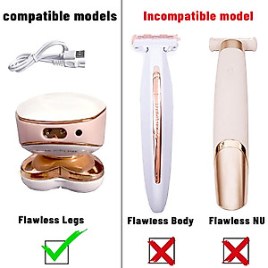 Shaver Charger Compatible with Finishing Touch Flawless Legs Shaver Hair Remove Ladies Shaver USB Cable Replacement 5V Power Cord Women Electric Shaver Adapter