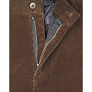 Alimens & Gentle Men's Corduroy Straight Fit Flat Front Casual Pant-Brown 02, 38W x 30L