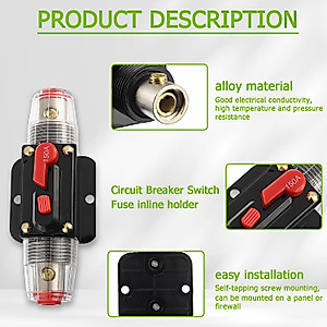 EPLZON 150A Circuit Breaker Switch 150 AMP Fuse Inline Holder 12V to 48V DC Manual Reset Button for Car Audio Sound Amplifier System RV Home Marine Boat Truck