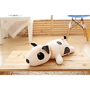 Vintoys Bull Terrier Dog Big Hugging Pillow Soft Plush Toy Stuffed Animals White 21"