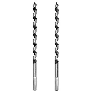 XMHF 2pcs Wood Carpenter Hex Shank Brad Point Augers Drill Bits Long Combination Wood Carpenter Bit,10mm/ 3/8" Twist Dia 9.05" Length