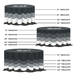 Fokitut 2 Pack Waterproof Round Tablecloth, 120 Inch, Stain Resistant and Wrinkle Polyester Table Cloth, Fabric Table Cover for Kitchen Dining, Wedding, Party, Holiday Dinner-Black