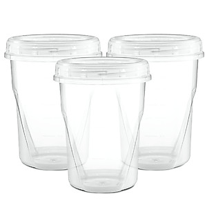 Elegant Disposables (32 Ounce 10 Pack) Clear Twist cap Containers With Screw on Lids Twist Top Food Storage Freezer Containers
