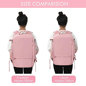 Beraliy Large Travel Backpack for Women, Personal Item Bag Airline Approved, Carry On Luggage, 17.3 inch Laptop Backpack, Waterproof Backpack,Hiking Backpack, Pink