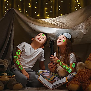 198PCS Spider Temporary Tattoos for Kids, 8 Sheets Luminous Birthday Party Supplies Favors, Anime Favors Decorations Cute Fake Stickers Teens, Water Bottles, Green