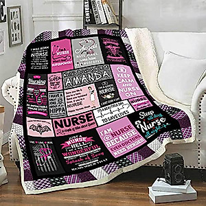 Peace Love Nurse, Customized Blankets for Nurse, Custom Names, Throw Blanket for Medical Professionals Technicians Staff, Birthday, Christmas, Super Soft and Warm Blanket (Design 6, 50"x60")