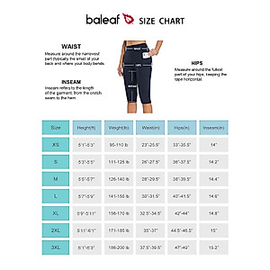 BALEAF Women's Knee Length Leggings High Waisted Plus Size Yoga Workout Exercise Capris for Casual Summer with Pockets Navy Blue L
